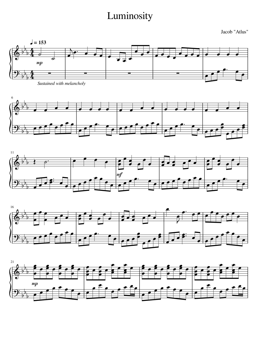 Luminosity Sheet music for Piano (Solo) | Musescore.com