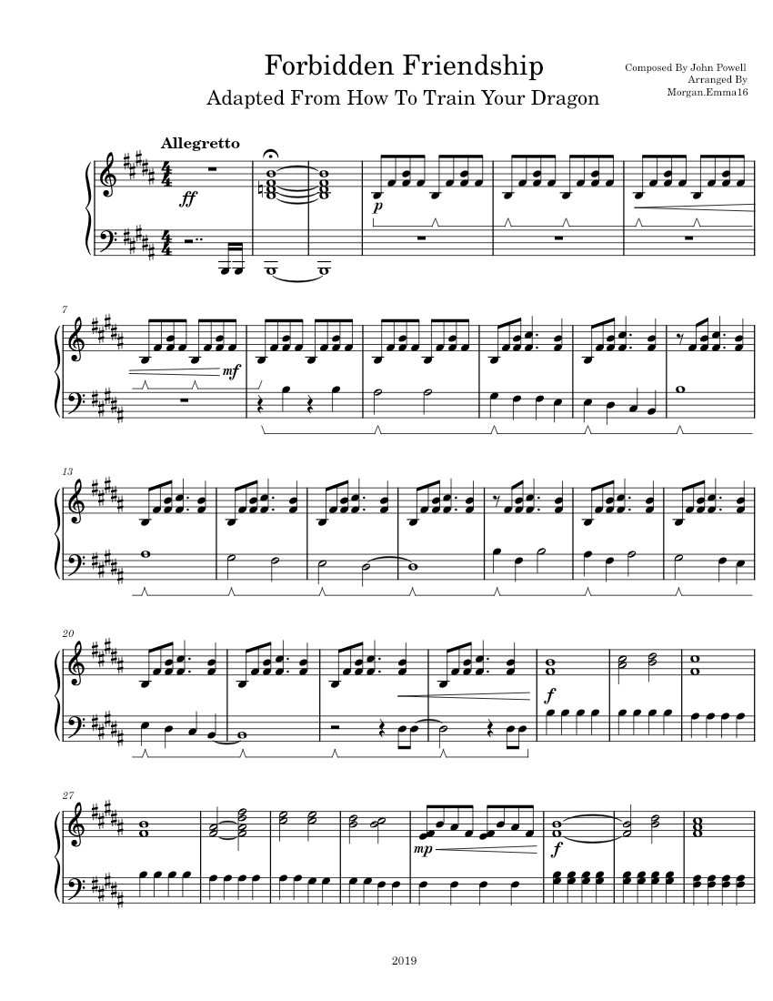 Forbidden Friendship Sheet music for Piano (Solo) | Musescore.com