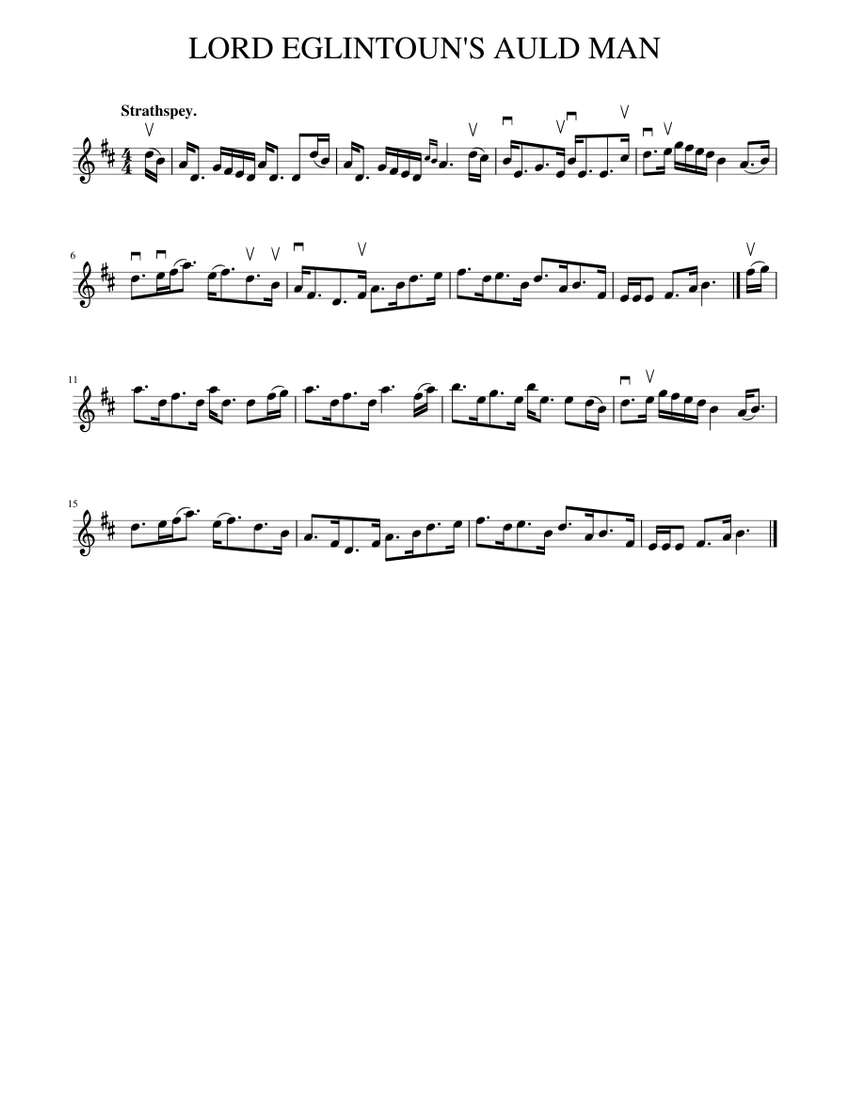 LORD EGLINTOUN'S AULD MAN Sheet music for Piano (Solo) | Musescore.com