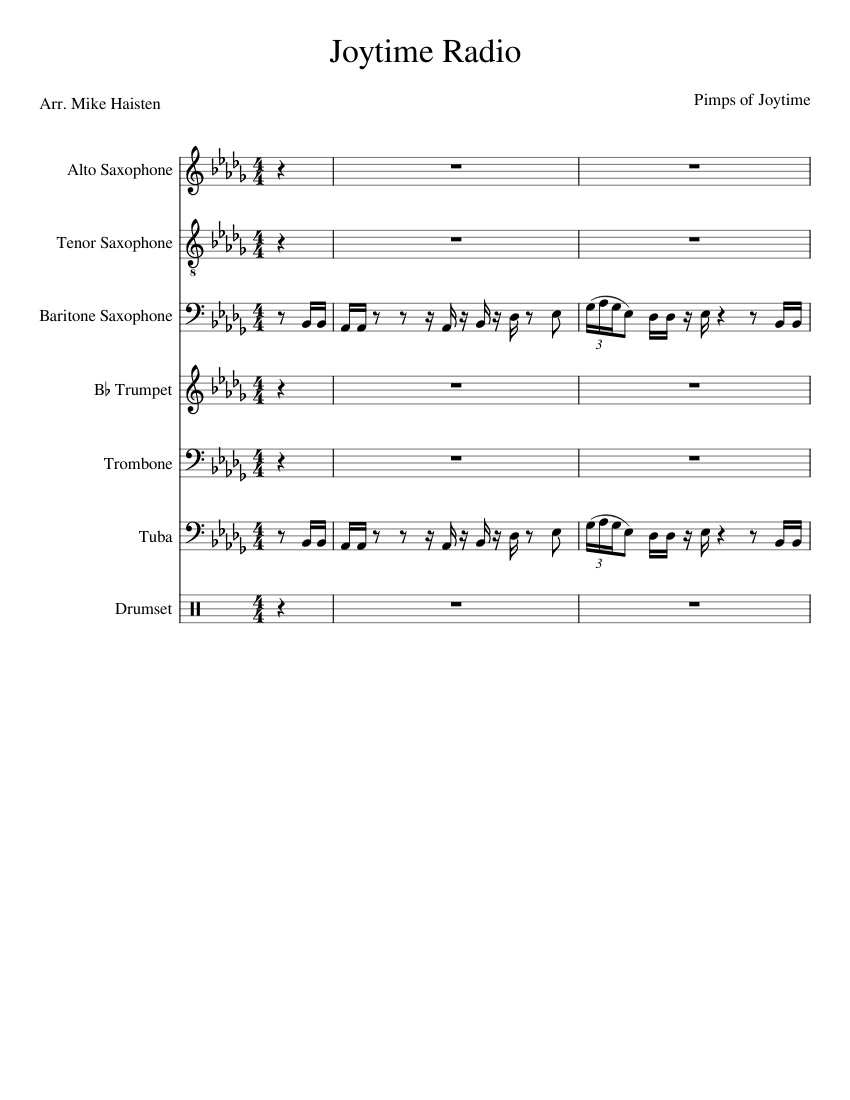 Joytime_Radio Sheet music for Trombone, Tuba, Saxophone alto, Saxophone ...