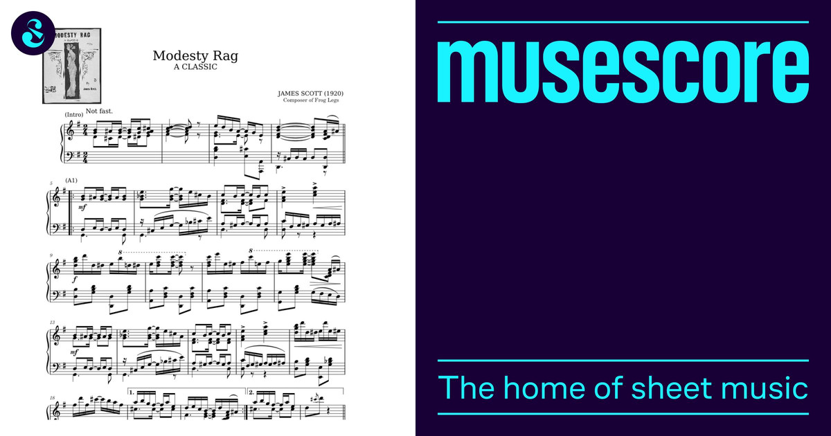 Modesty Rag by James Scott (1920) Sheet Music for Piano (Solo ...