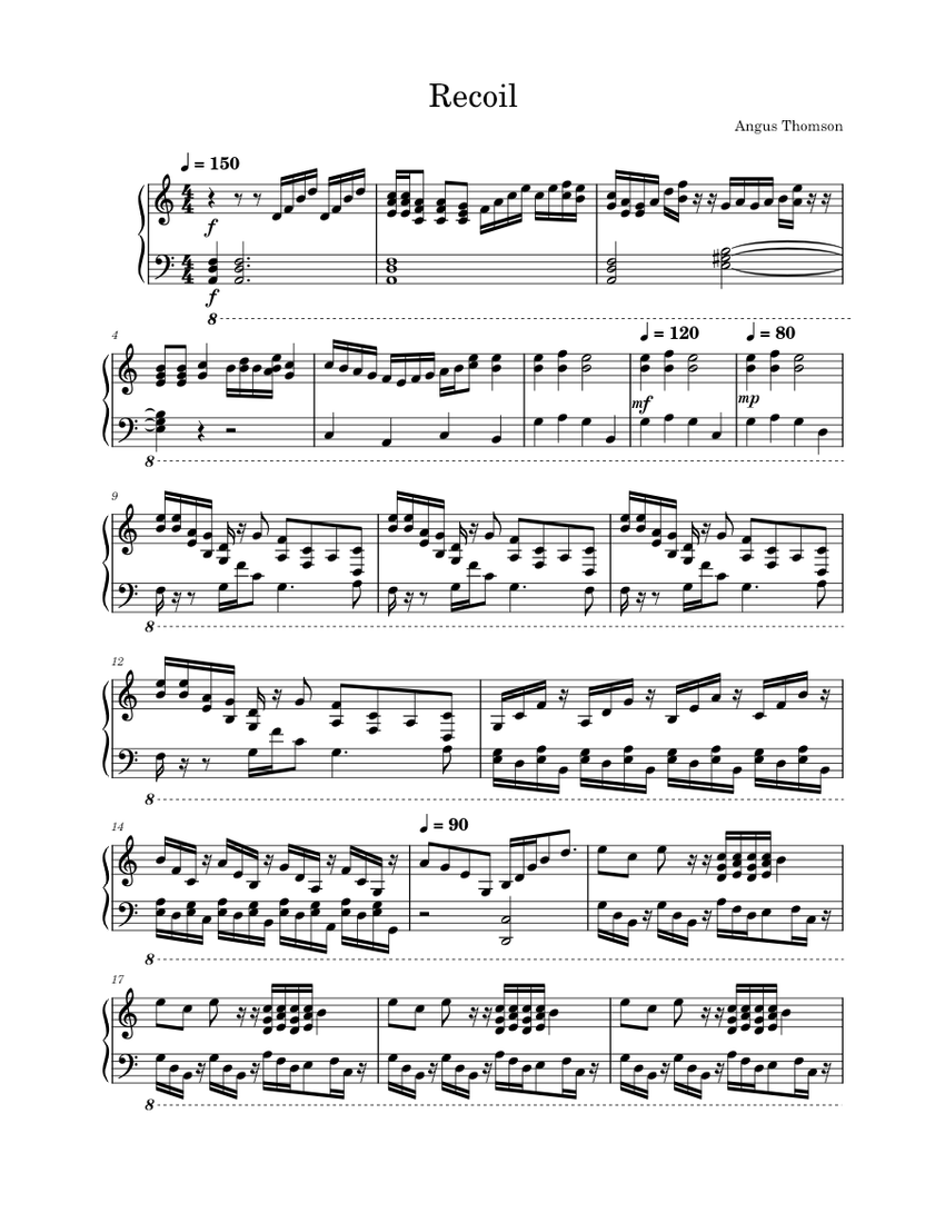 Recoil Sheet music for Piano (Solo) | Musescore.com