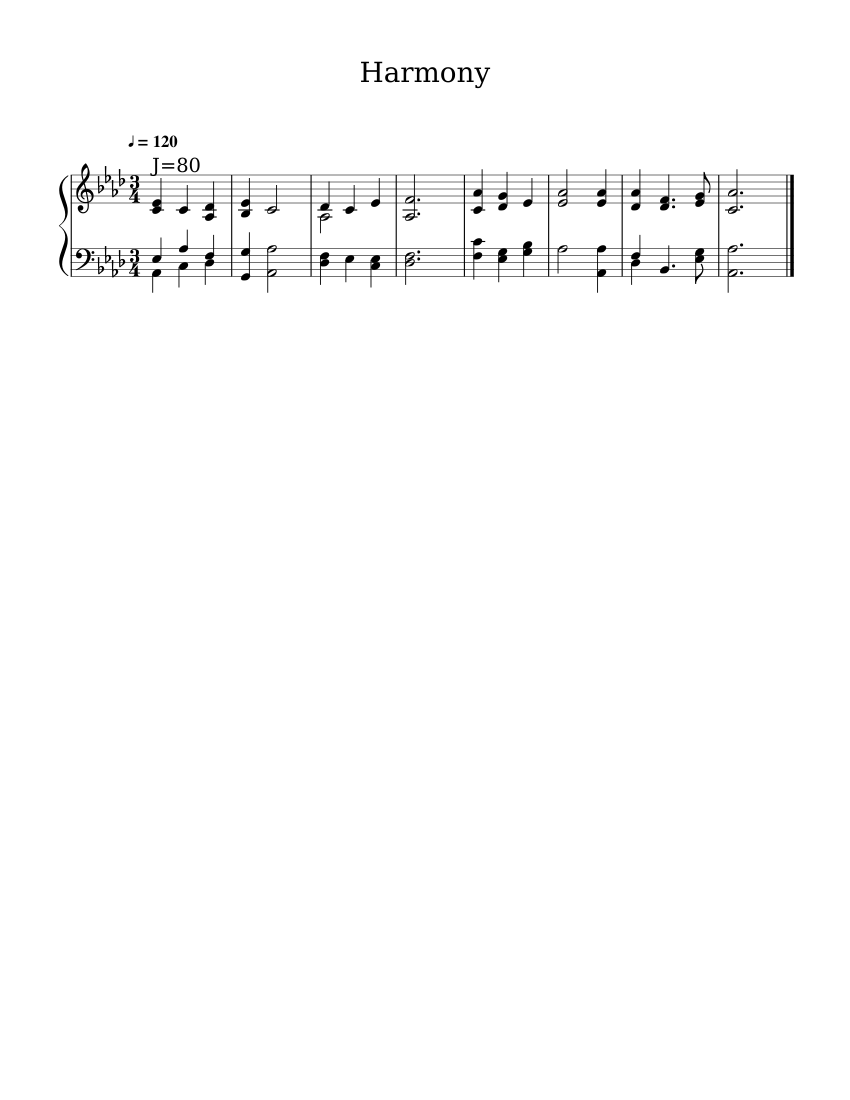 Harmony Sheet music for Piano (Solo) Easy | Musescore.com