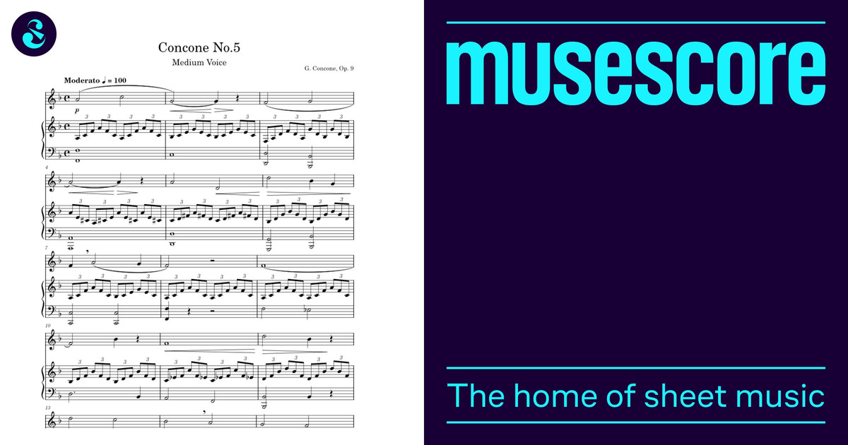 Fifty Lessons for Medium Voice, Op. 9, No.5 – Giuseppe Concone Sheet ...