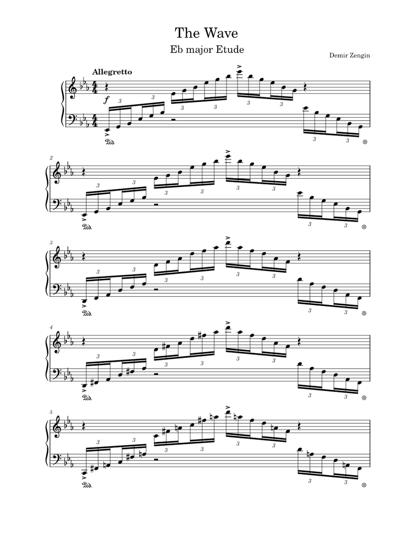 The Wave Sheet Music for Piano (Solo) | MuseScore.com