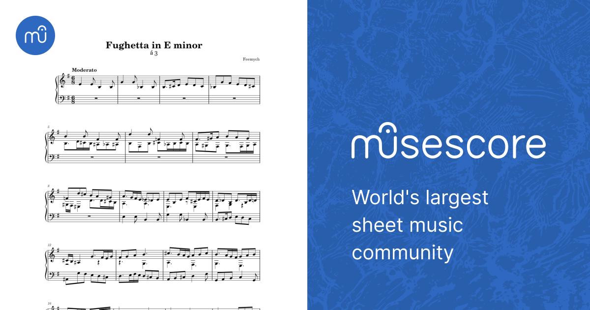 Fughetta in E minor Sheet music for Organ (Solo) | Musescore.com
