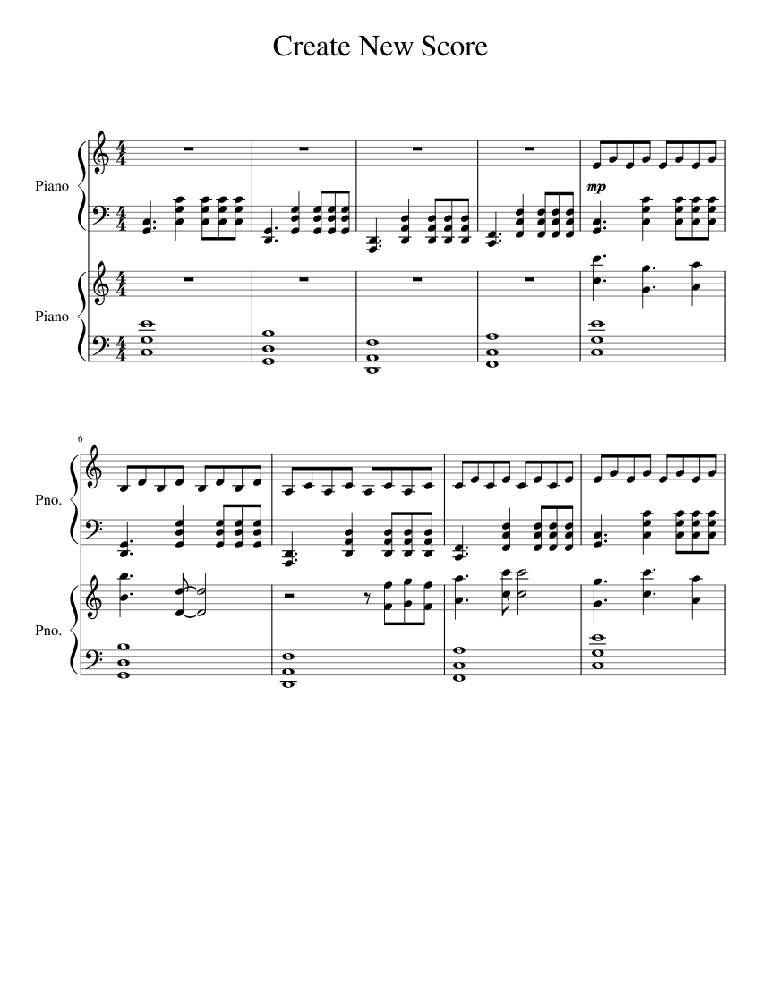Create New Score Sheet Music for Piano (Piano Duo) | MuseScore.com