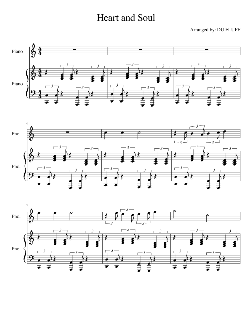 Heart and Soul Sheet music for Piano (Piano Duo) | Musescore.com