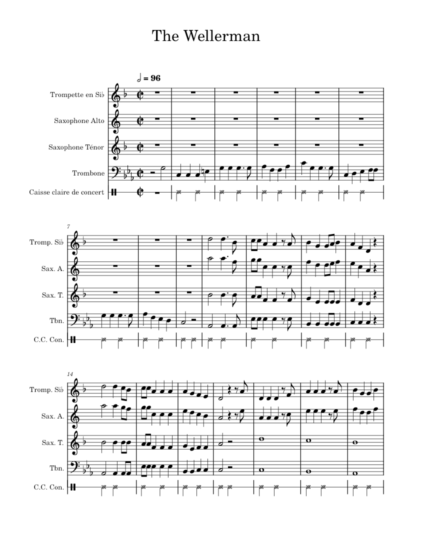 The Wellerman Sheet music for Trombone, Saxophone alto, Saxophone tenor ...
