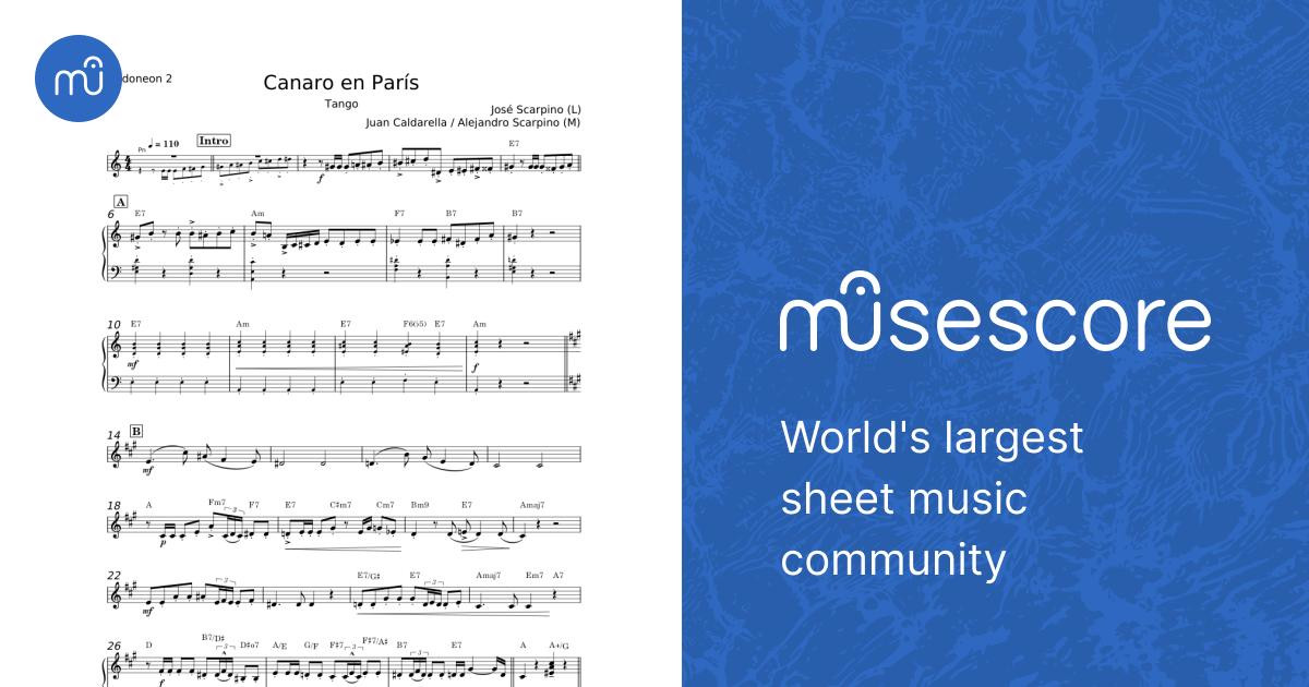 Canaro en París - Juan Caldarella & Alejandro Scarpino Sheet Music for ...