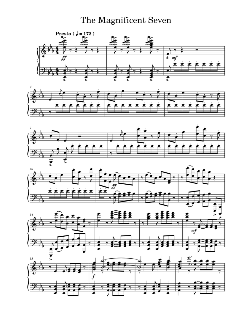 The Magnificent Seven (Piano) Sheet Music for Piano (Solo) | MuseScore.com