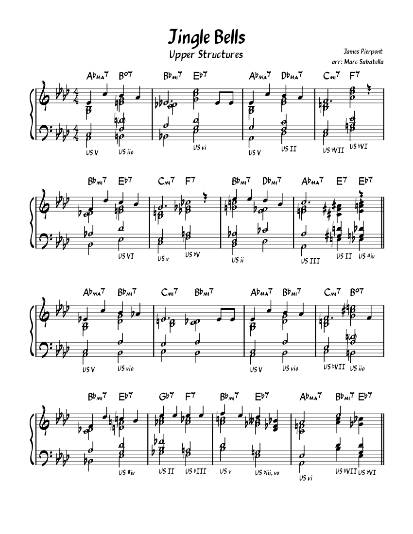 Jingle Bells – Upper Structures Sheet music for Piano (Solo ...