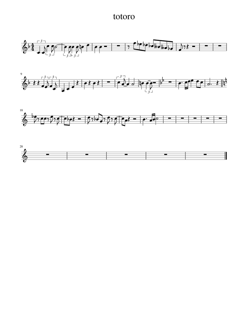 totoro Sheet music for French horn (Solo) | Musescore.com