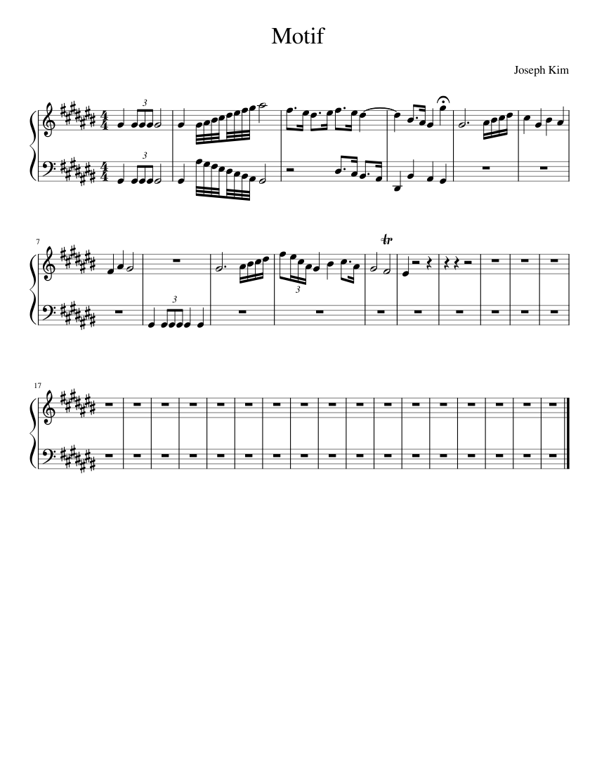Motif Sheet music for Piano (Solo) Easy | Musescore.com