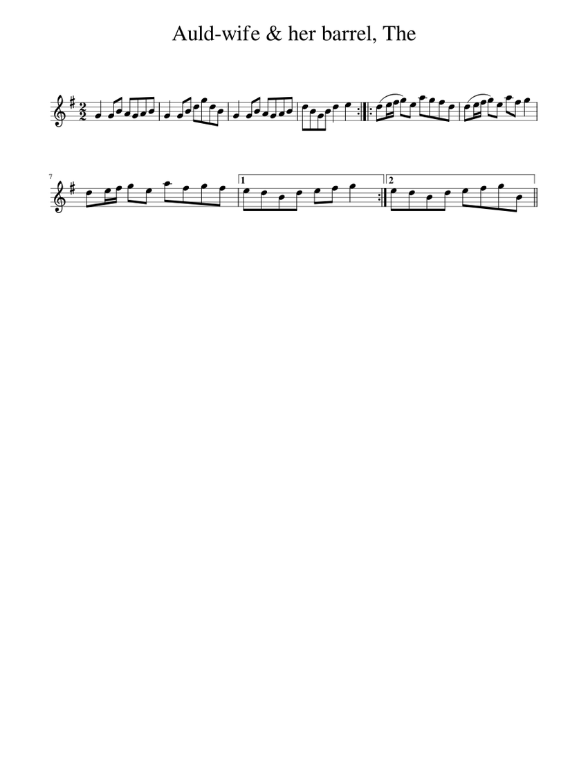 The Auld-wife & her barrel Sheet music for Piano (Solo) Easy ...