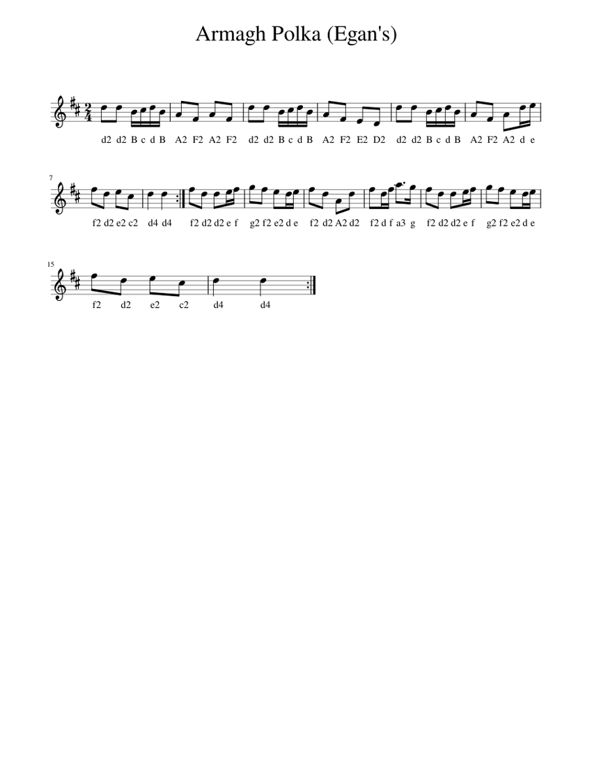 Armagh Polka (Egan's) Sheet music for Piano (Solo) Easy | Musescore.com