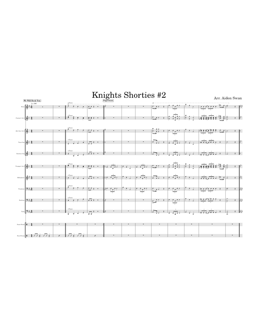 Knights Shorties #2 Sheet music for Trombone, Tuba, Mellophone, Flute ...