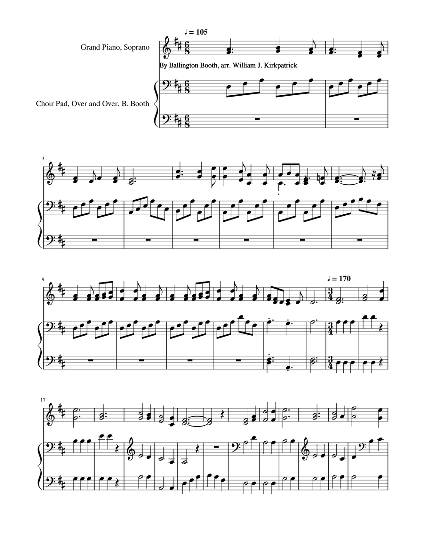 Over and Over - Ballington Booth Sheet music for Piano, Synthesizer ...