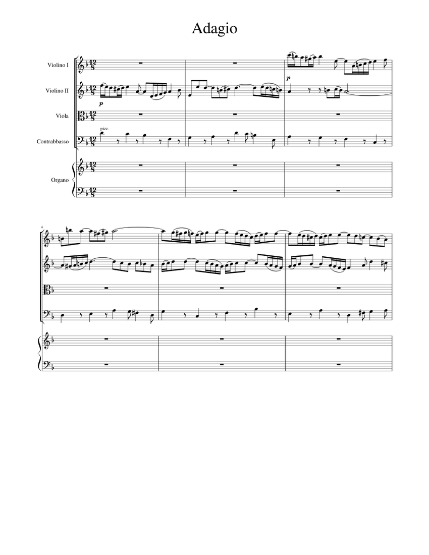 Christmas adagio Sheet Music for Piano, Strings group (Mixed Quintet ...