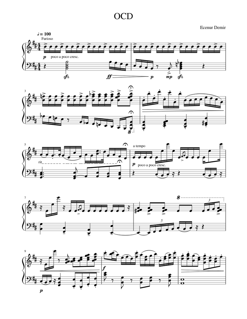 OCD Sheet music for Piano (Solo) | Musescore.com