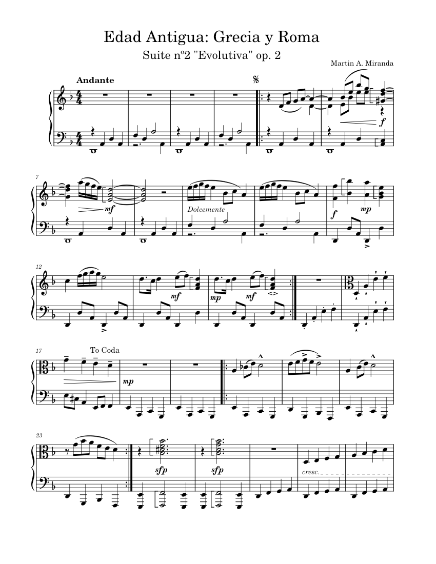 Edad antigua: Mazurka Greco-romana. Suite "Evolutiva" nº2 op.2 - Martin ...