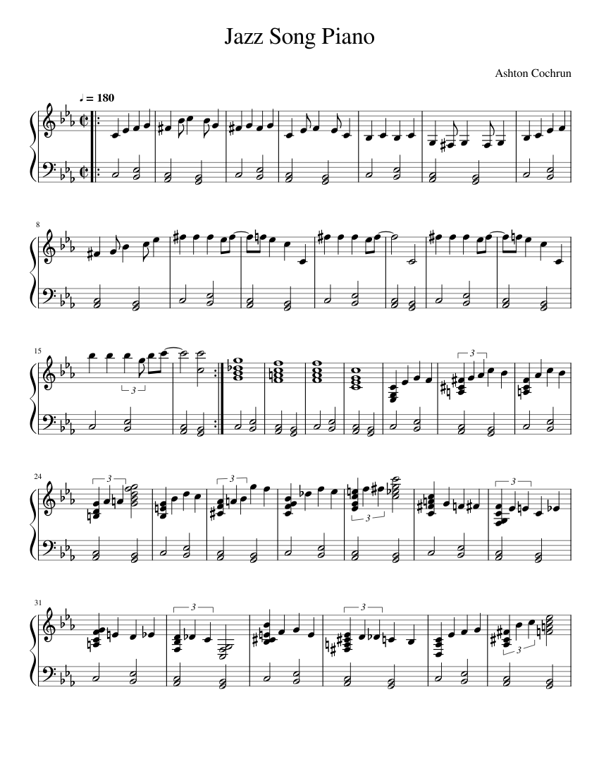Jazz Song Piano Sheet music for Piano (Solo) Easy | Musescore.com