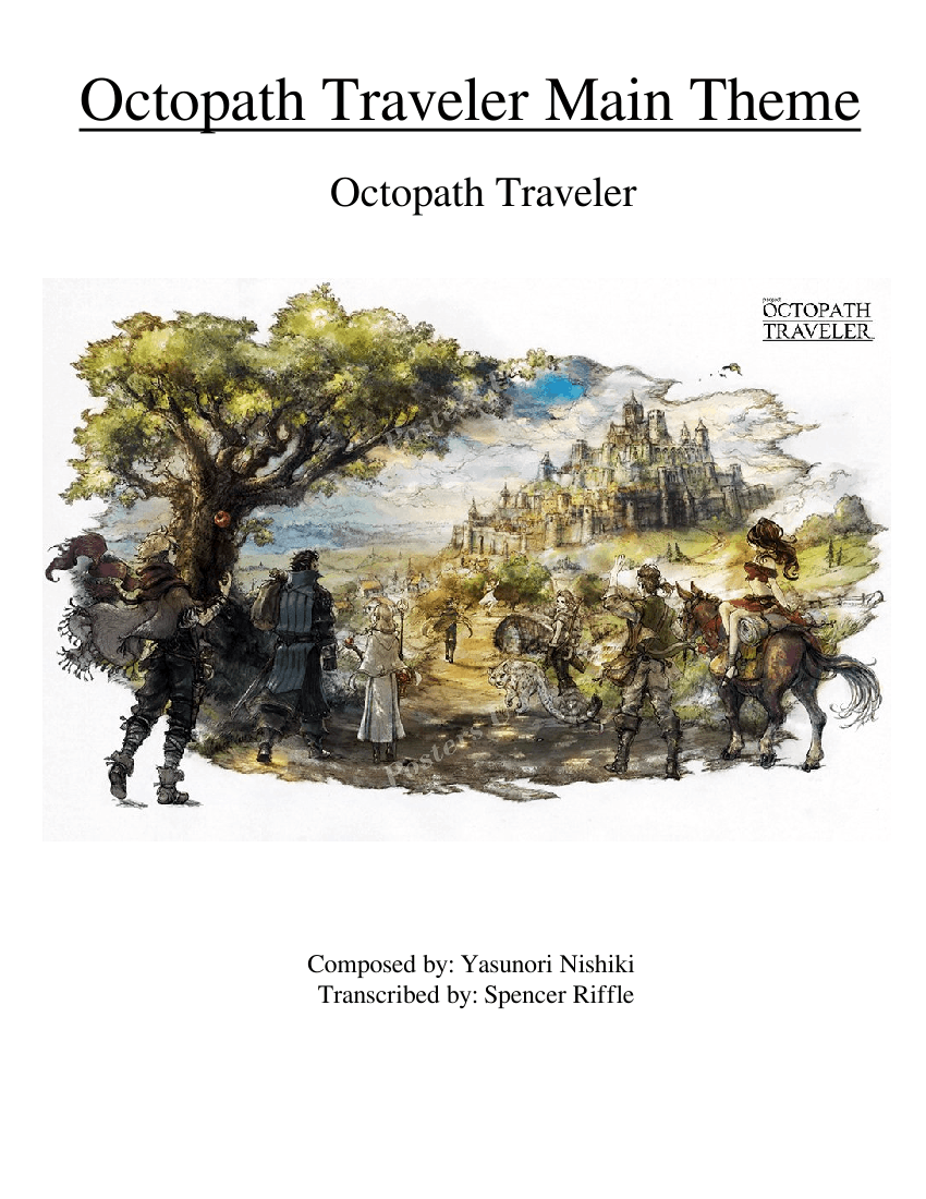 Octopath Traveler Main Theme Sheet Music for Piano, Trombone, Tuba ...
