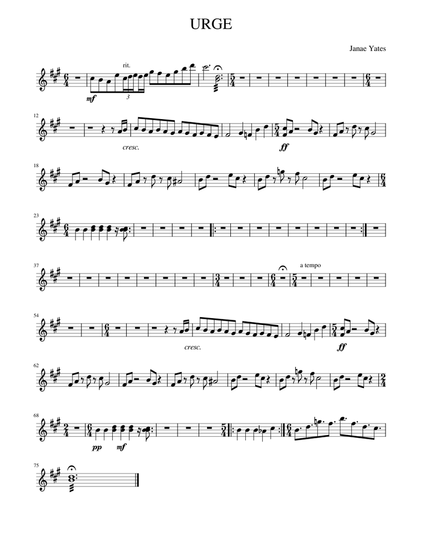 URGE Sheet music for Xylophone (Solo) | Musescore.com