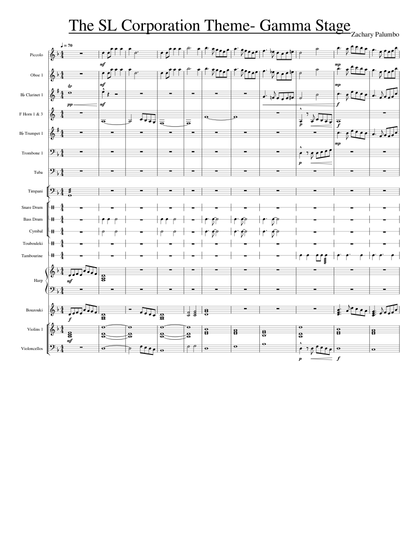 SL Corp Theme- Gamma Stage Sheet music for Trombone, Tuba, Tambourine ...