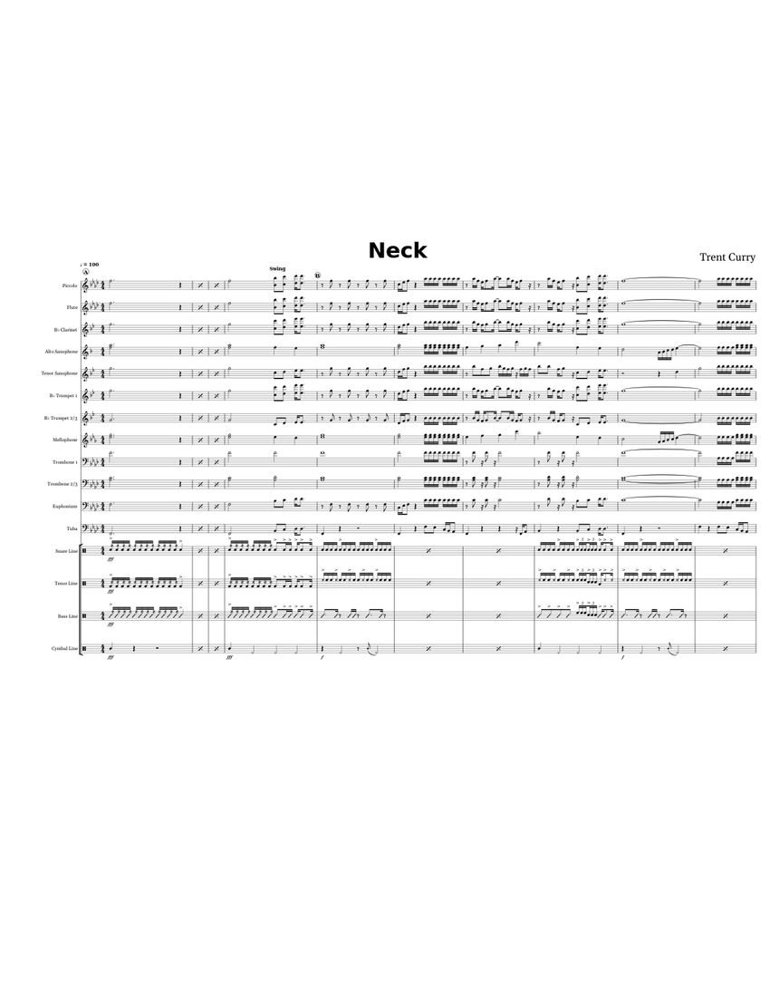 Talkin' Out The Side Of Your Neck – Cameo Neck Sheet music for Trombone, Euphonium, Tuba ...