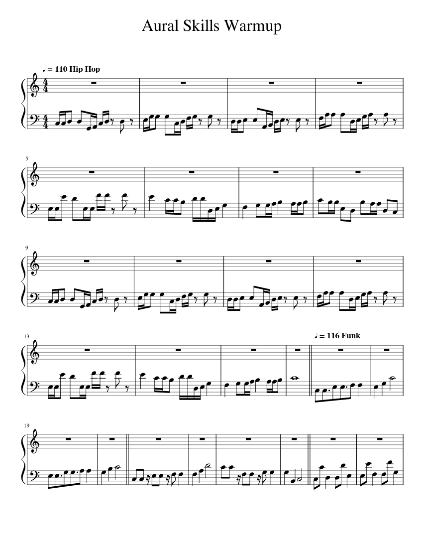 Aural_Skills_Warmup Sheet music for Piano (Solo) Easy | Musescore.com