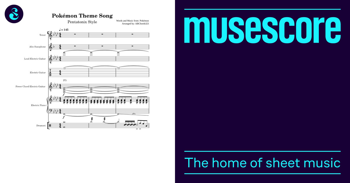 Pokémon Theme Song – Pokemon Sheet Music and Tab with Chords for Piano ...