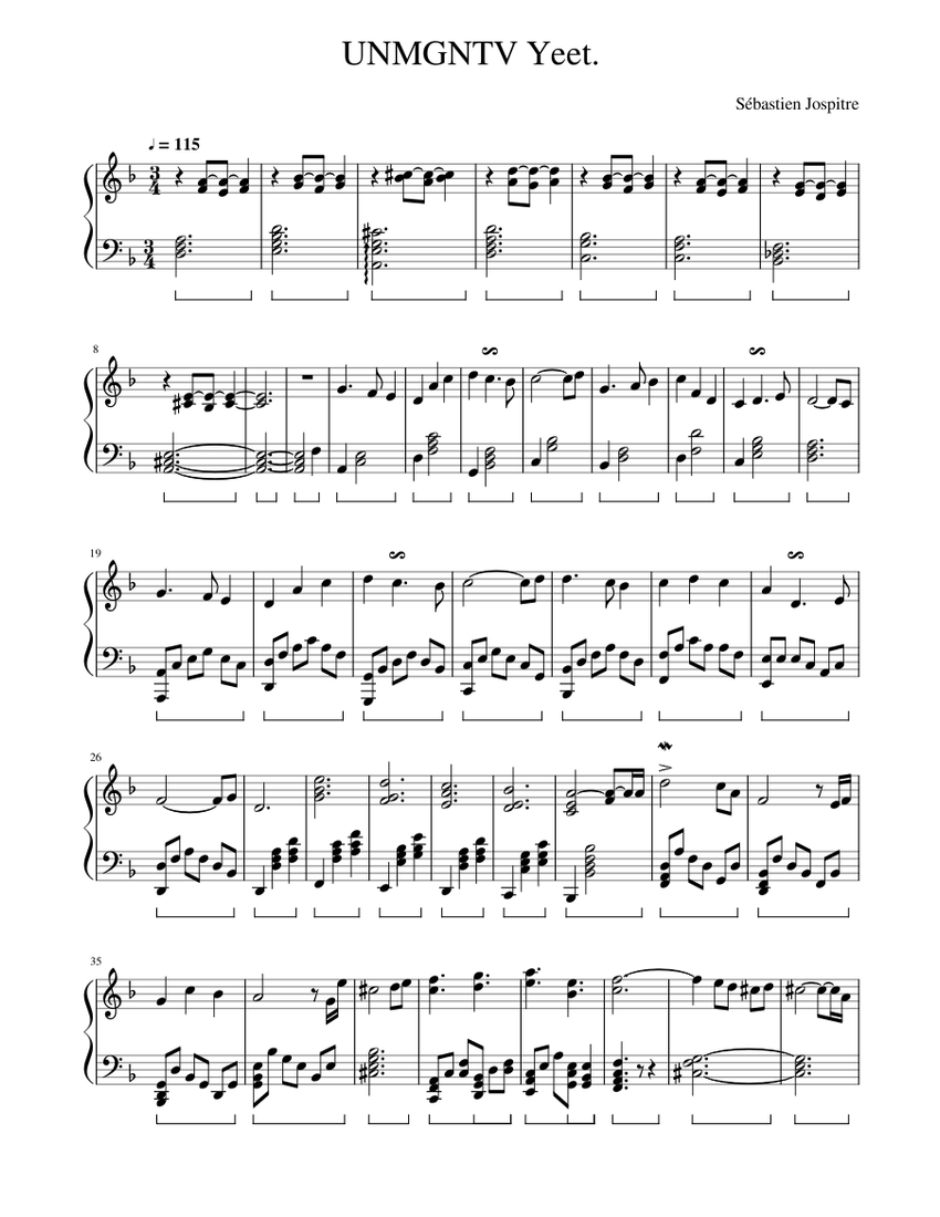 Yeet. Sheet music for Piano (Solo) | Musescore.com