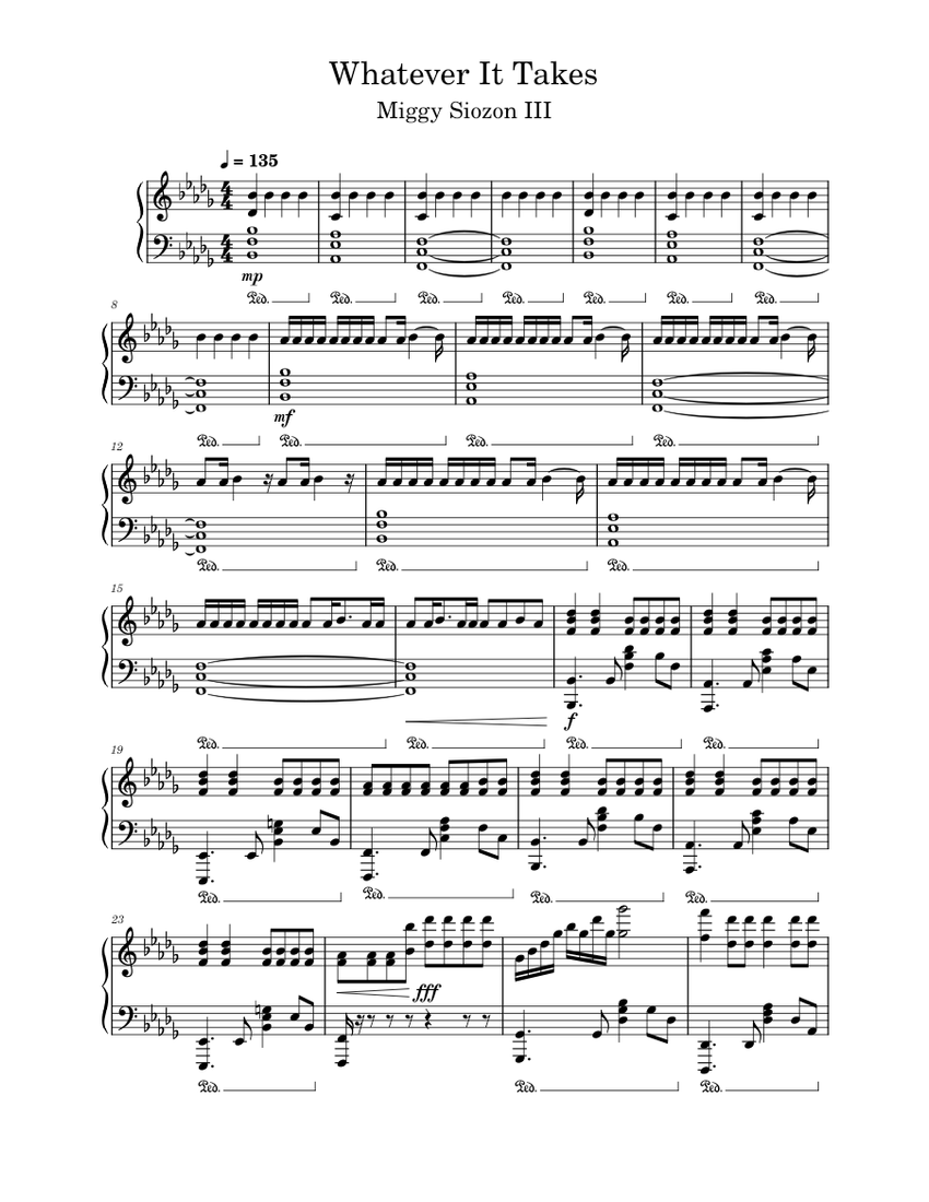 Whatever It Takes - Imagine Dragons Sheet Music for Piano (Solo ...