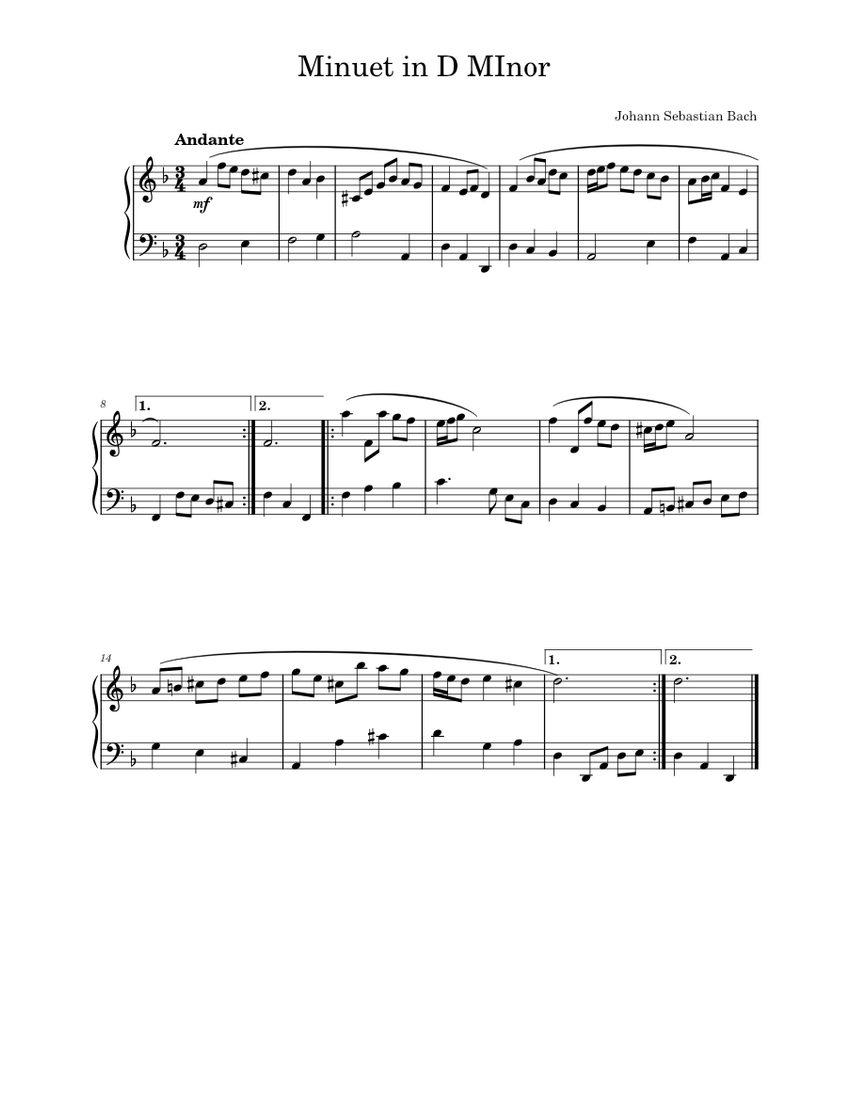 Minuet in D minor, BWV Anh.132 – Johann Sebastian Bach Minuet_in_D_MInor Sheet Music for Piano ...