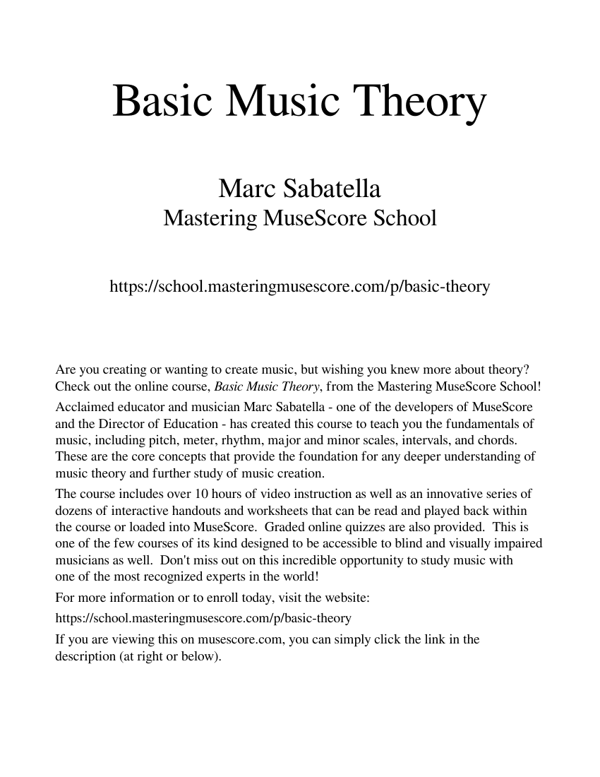 Basic Music Theory Sheet Music for Piano (Solo) | MuseScore.com
