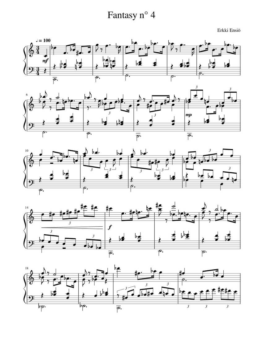 Fantasy_no_4 Sheet music for Piano (Solo) | Musescore.com