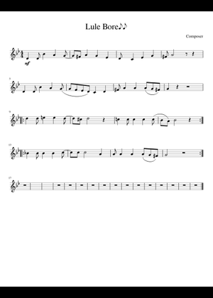 Lule bore – Kenge Shqip Lule Bore Sheet Music for Piano (Solo ...