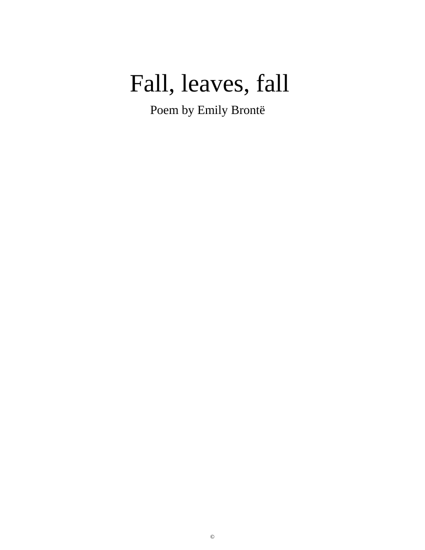 Fall, leaves, fall Sheet music for Piano, Soprano, Alto, Tenor & more ...