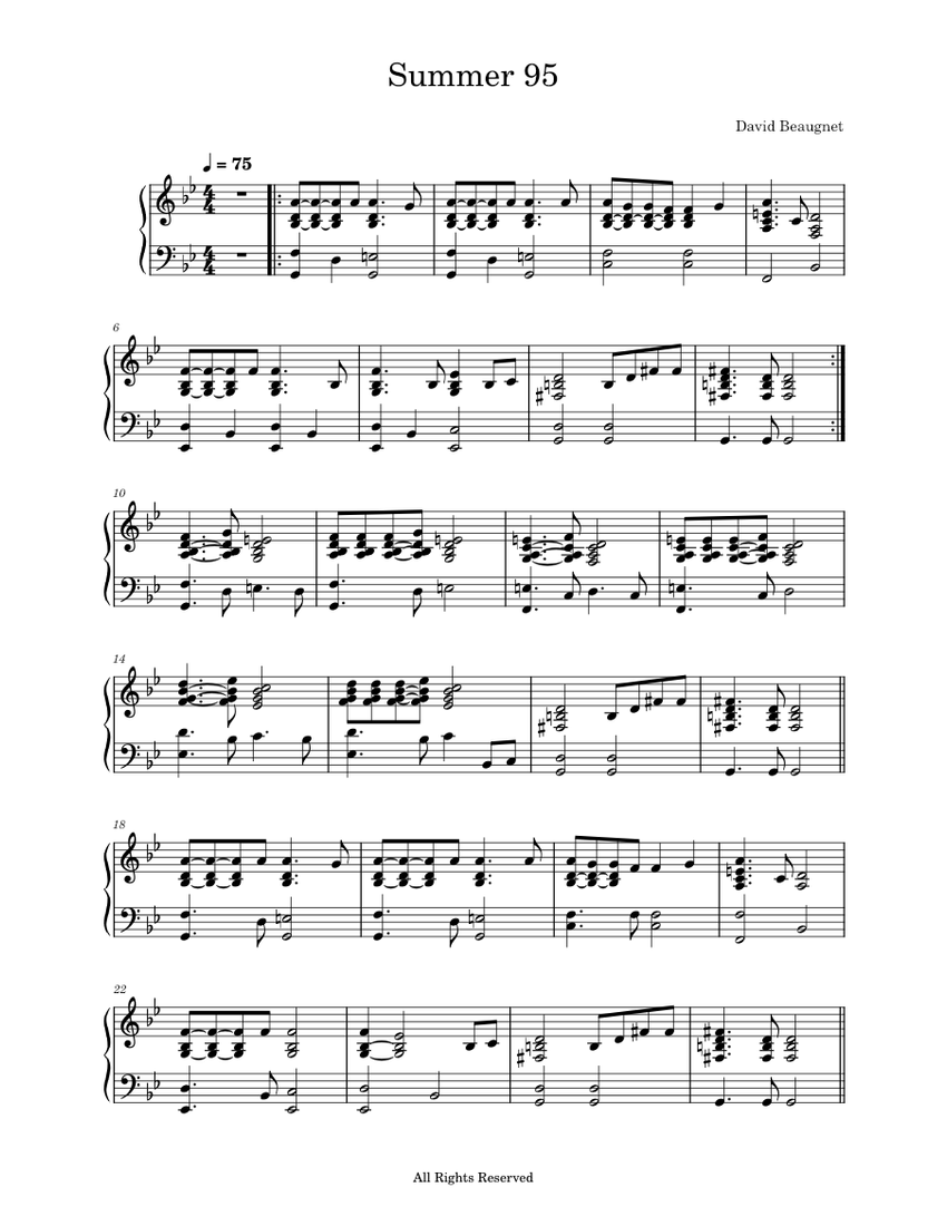 Summer 95 - piano tutorial