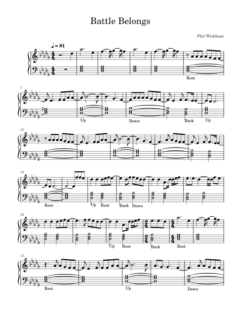 Battle Belongs – Phil Wickham Sheet music for Piano (Solo) | Musescore.com