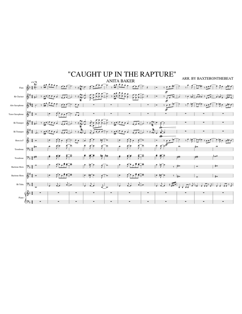 "CAUGHT UP IN THE RAPTURE" Sheet Music for Piano, Trombone, Tuba, Flute ...