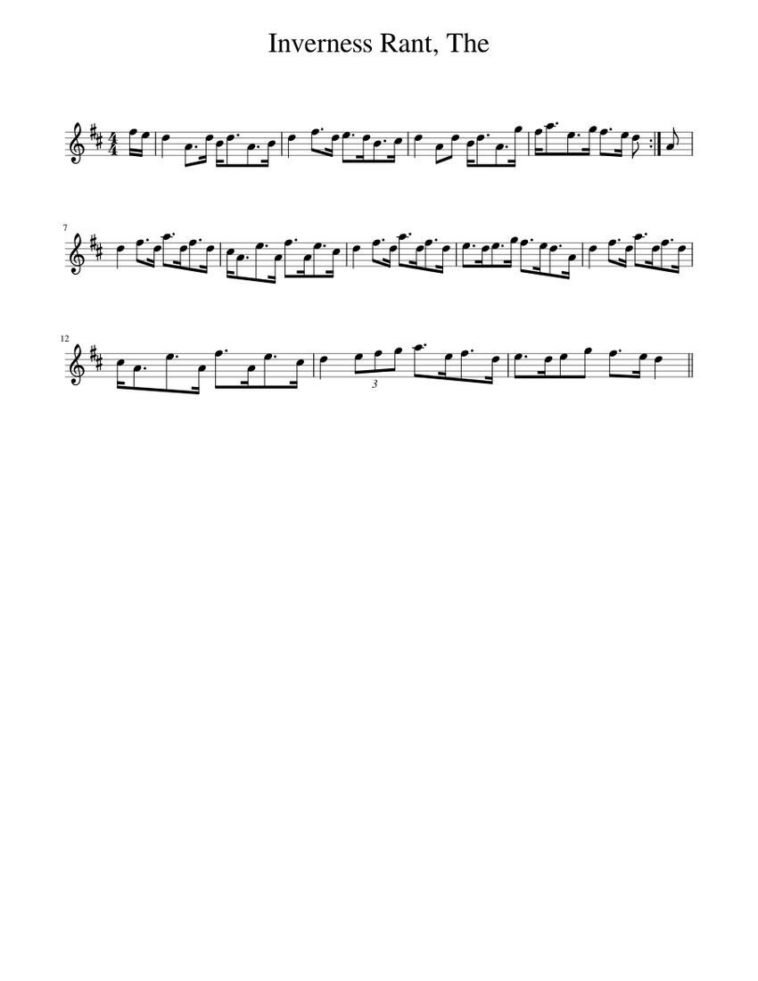 The Inverness Rant Sheet music for Piano (Solo) Easy | Musescore.com
