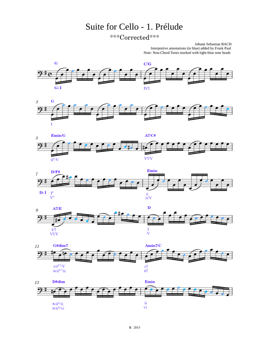 Cello Suite No.1 in G major, BWV 1007 – Johann Sebastian Bach Sheet ...