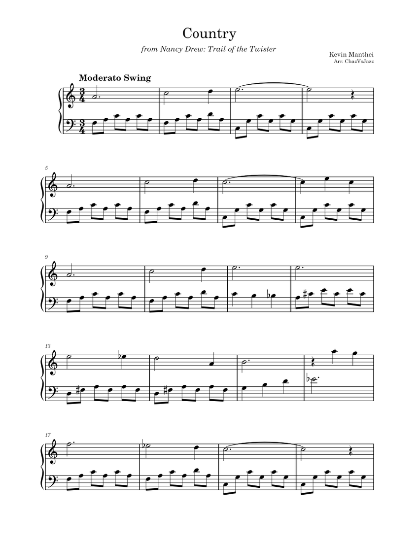 Country Sheet music for Piano (Solo) | Musescore.com