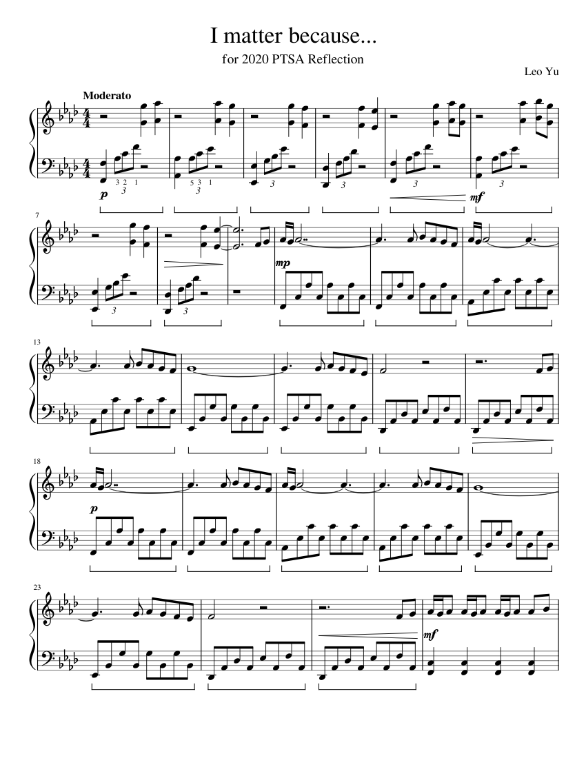 I matter because... Sheet music for Piano (Solo) | Musescore.com