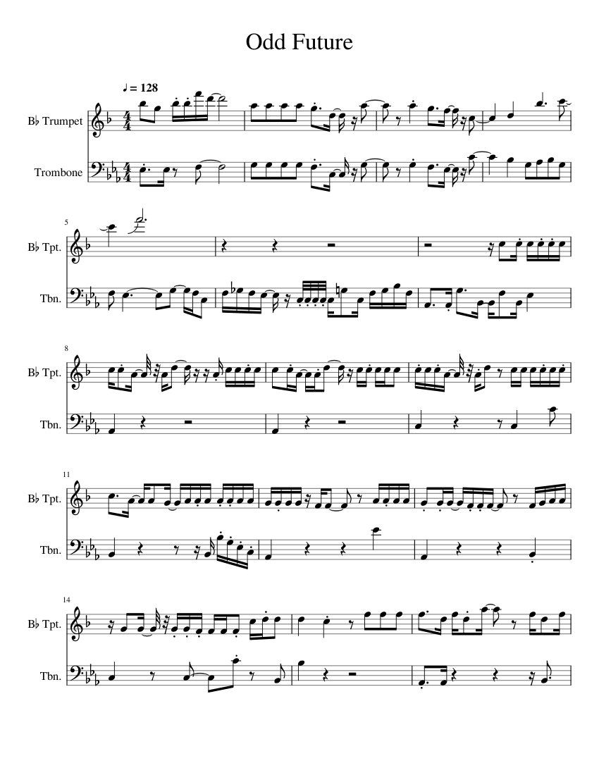 Odd Future Sheet music for Trombone, Trumpet in b-flat (Brass Duet ...