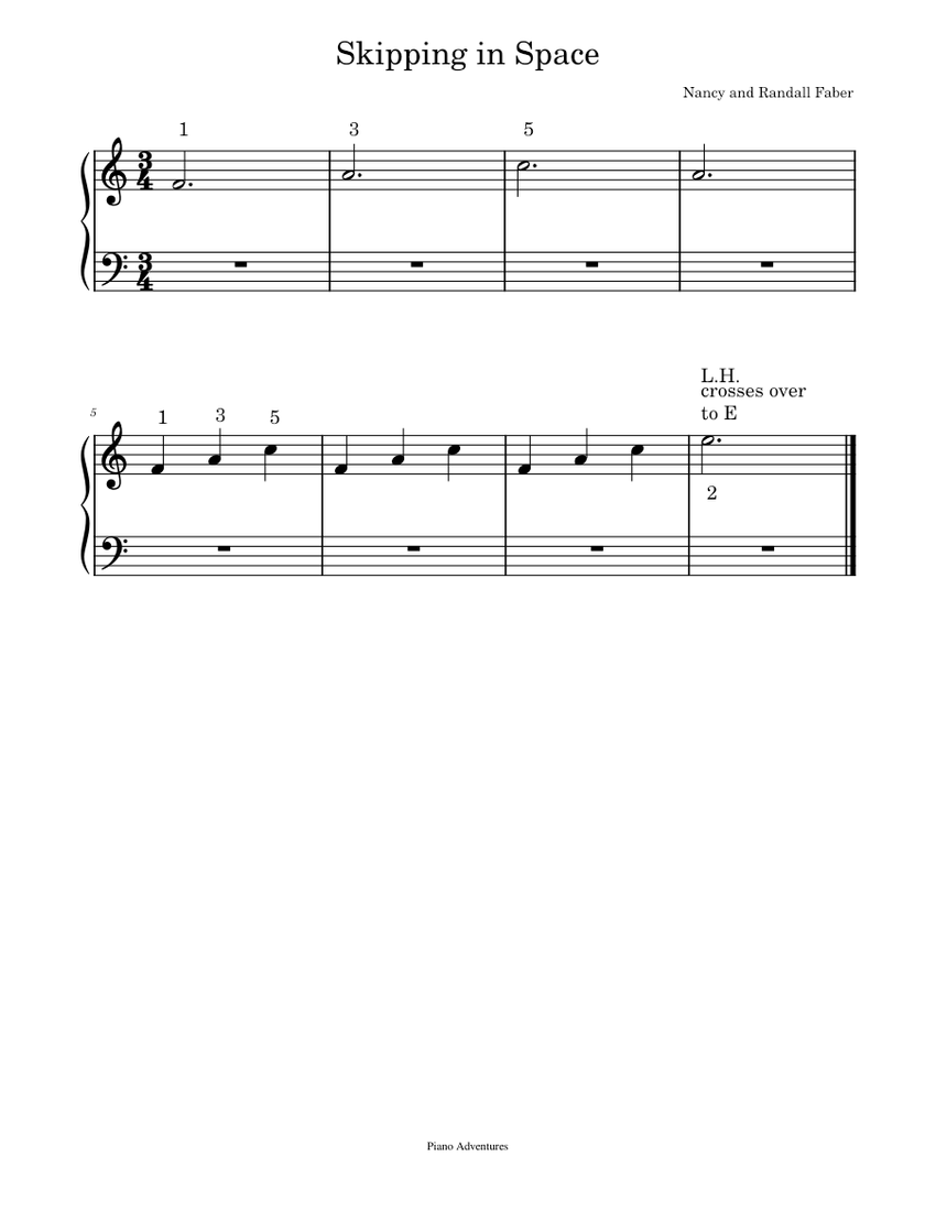 18 Skipping in Space - Piano Adventures adv level 1 Sheet music for ...