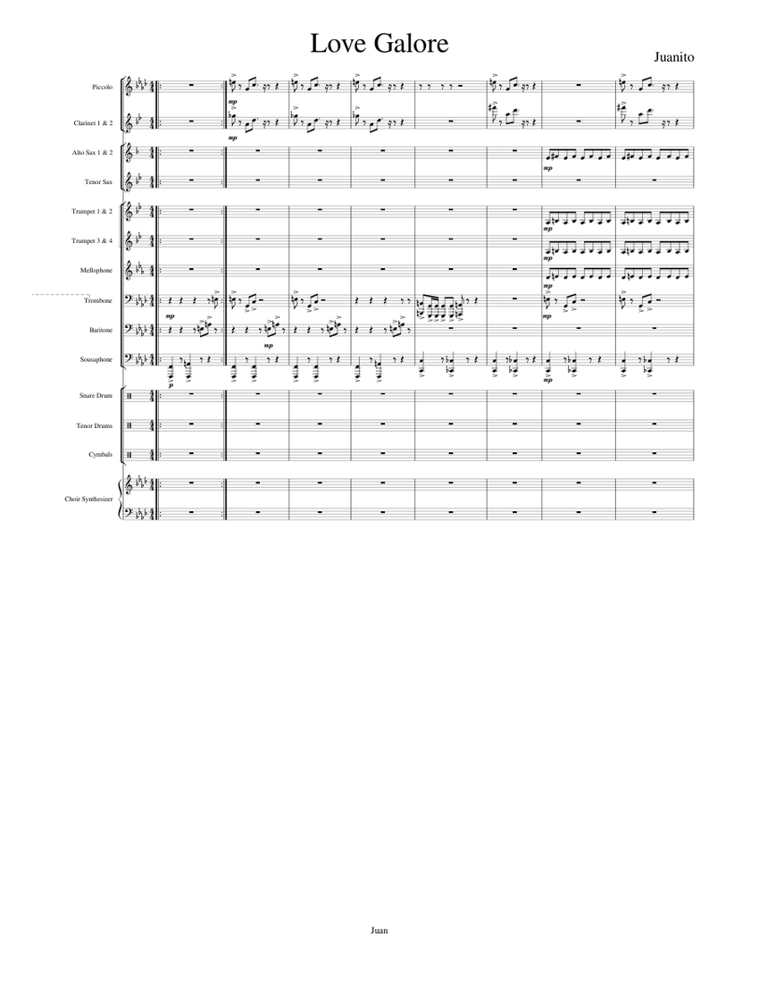 Love Galore - SZA Sheet Music for Trombone, Tuba, Flute piccolo ...