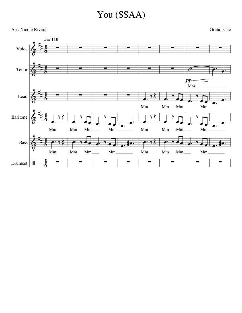 You SSAA (short) Sheet music for Soprano, Alto, Tenor, Vocals & more ...